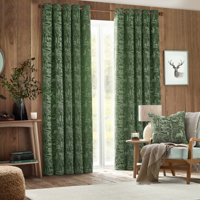 Horizon Grey Eyelet Ready Made Curtain | Blinds Direct