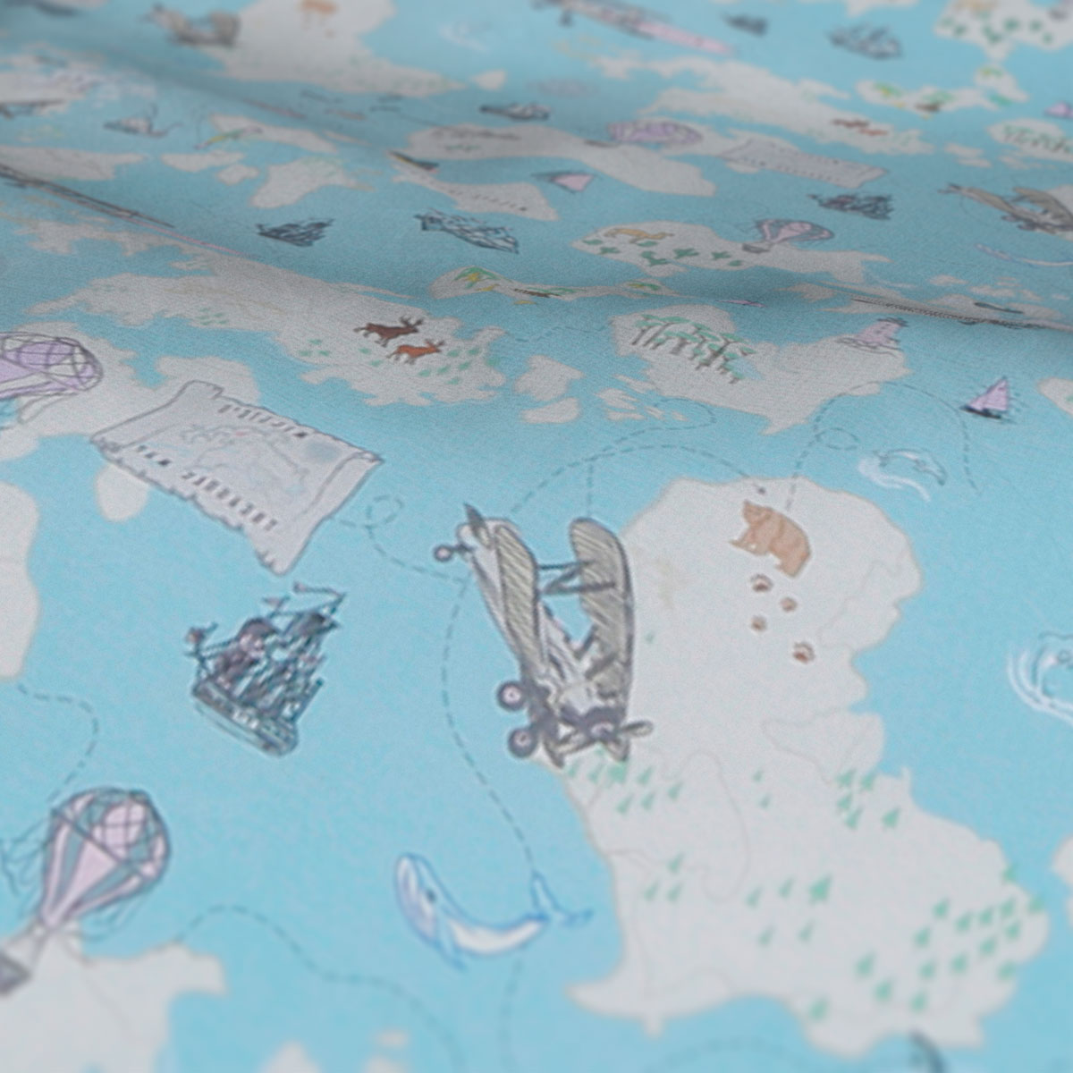 Personalised Treasure Map Pink Curtain | Blinds Direct