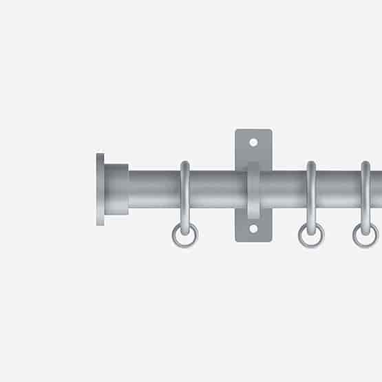 25mm Arc Soft Silver Disc Curtain Pole | Poles Direct