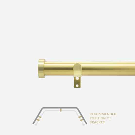 28mm Classic Brushed Gold Stud Eyelet Bay Window Curtain Pole Curtain ...