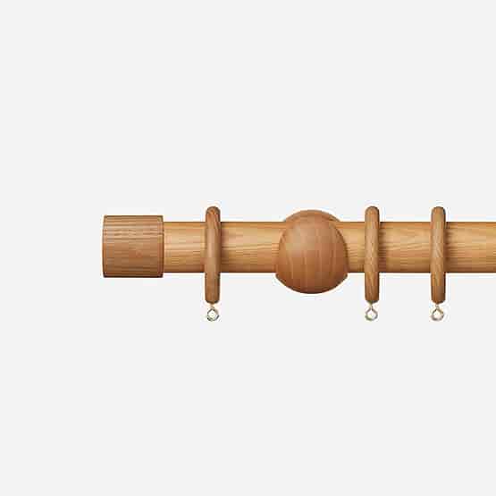 35mm Eden Natural End Cap Curtain Pole | Poles Direct