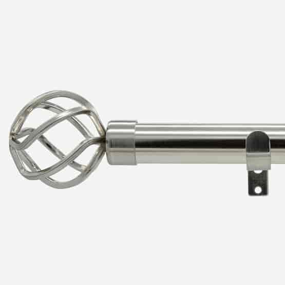 28mm Classic Stainless Steel Cage Eyelet Bay Window Curtain Pole ...