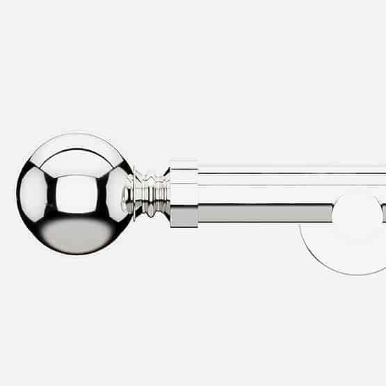 35mm Allure Signature Polished Chrome Ball Finial Eyelet Curtain Pole ...
