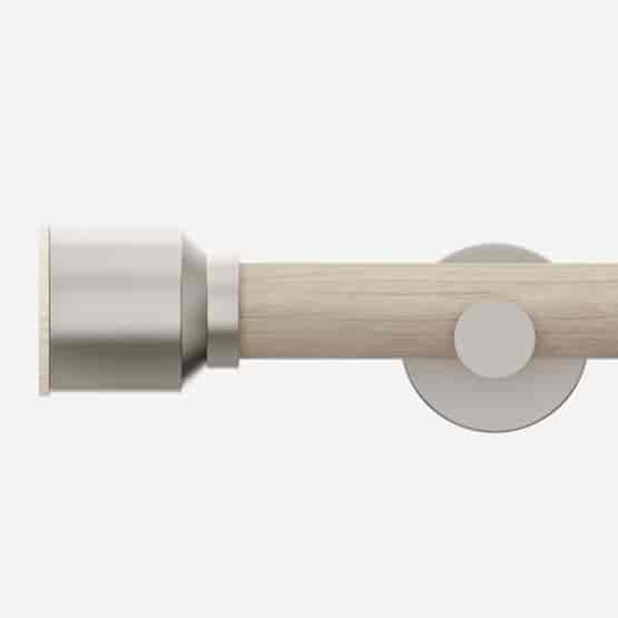 28mm Chateau Signature Brushed Steel and Light Oak Drum Eyelet Curtain ...