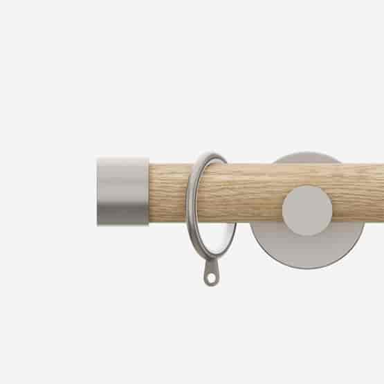 28mm Signature Brushed Steel and Natural O... | Poles Direct