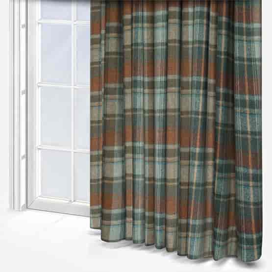 MOON Walsh Aqua Rust Curtain | Wilsons Blinds
