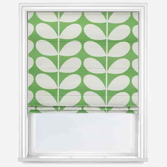 Orla Kiely Jumbo Solid Stem Green Roman Blind | Wilsons Blinds