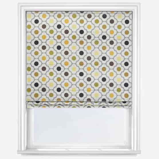 Orla Kiely Spot Flower Ditsy Yellow Multi Roman Blind | Wilsons Blinds