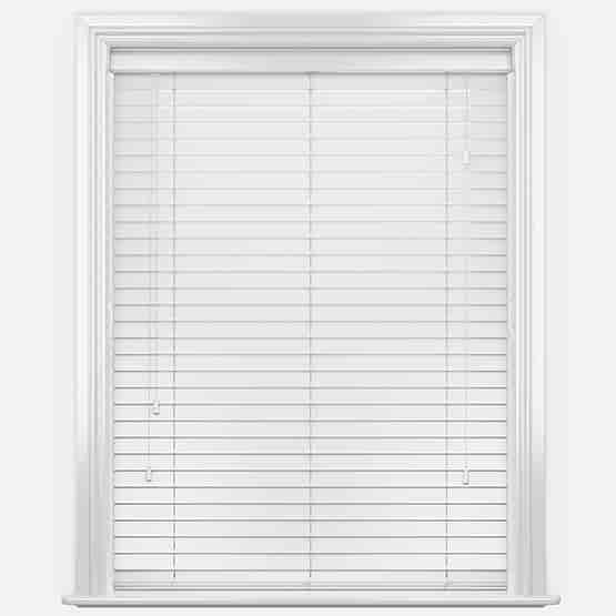 Premier Pure White Wooden Venetian Blind | Wooden Blinds Direct