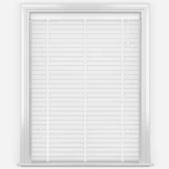 WoodLux Fine Grain Ultra White with Tapes Wooden Venetian Blind ...