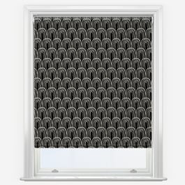 dark grey patterned roller blind
