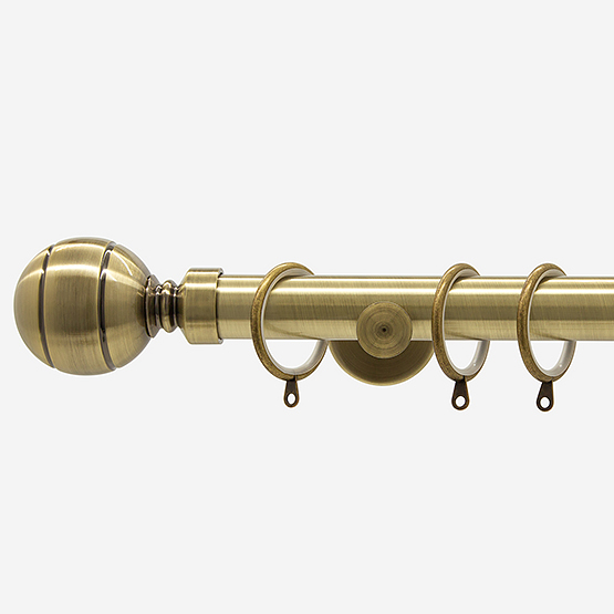 35mm Allure Signature Antique Brass Ribbed... | Poles Direct