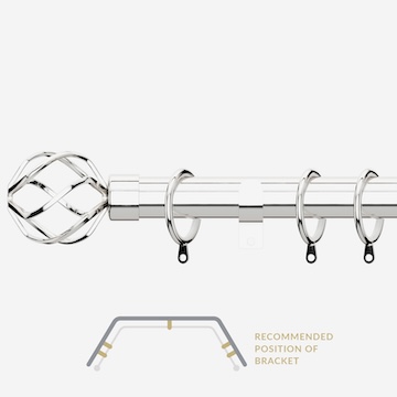 35mm Allure Rings Polished Chrome Curtain Pole Accessory | Blinds Direct