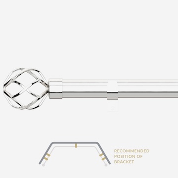 28mm Classic Polished Chrome Cage Eyelet Bay Window Curtain Pole ...