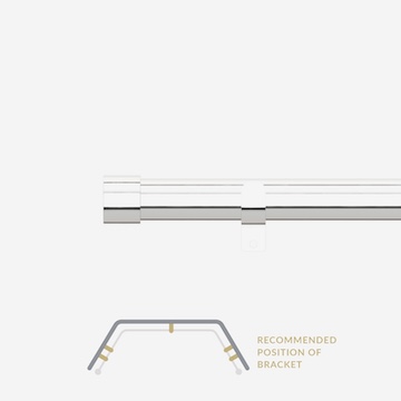 28mm Classic Polished Chrome End Cap Eyelet Bay Window Curtain Pole ...