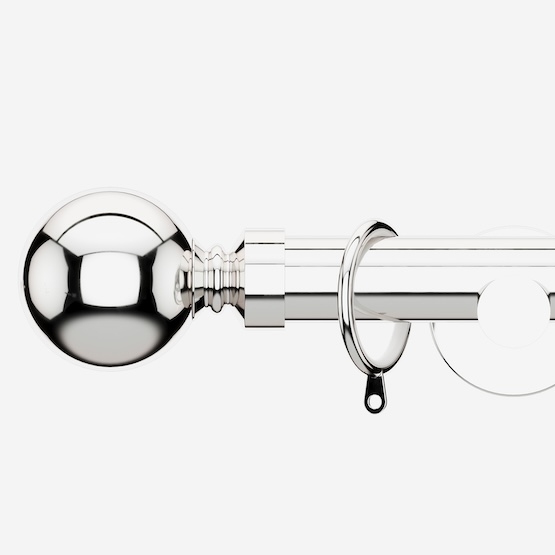28mm Allure Signature Polished Chrome Ball Curtain Pole | Blinds Direct