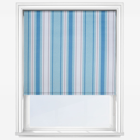 Stripe Blue Blackout Roller Blind | Blinds Direct Ireland
