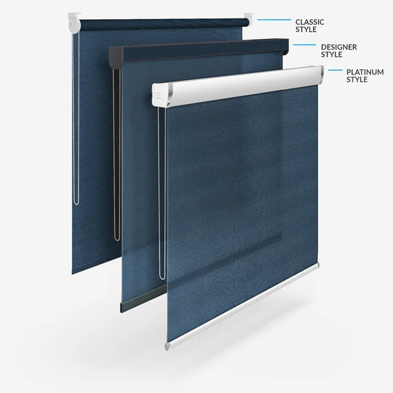 Deluxe Plain Azure Roller Blind | Blinds Direct