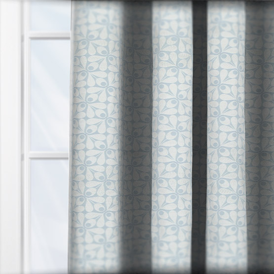 Orla Kiely Woven Acorn Cup Mid Powder Blue Curtain | Blinds Direct