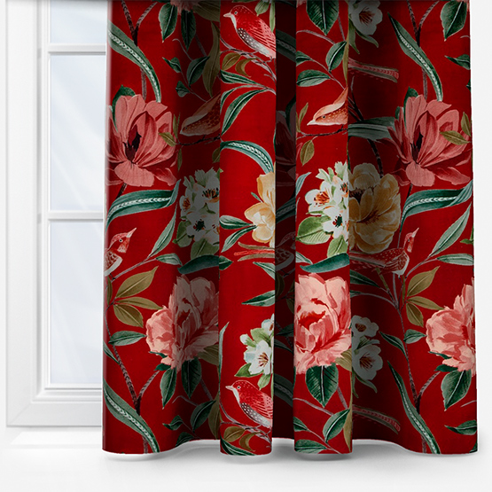 Shangri La Rosso Curtain | Blinds Direct
