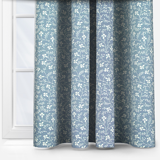 Laura Ashley Campion Newport Blue Curtain | Blinds Direct