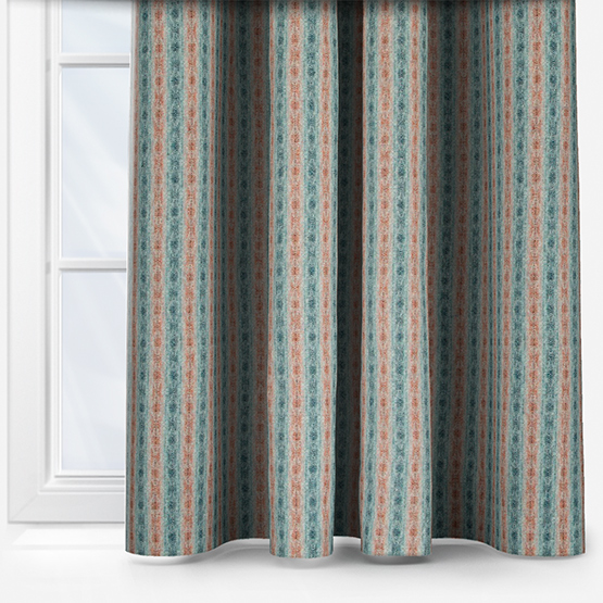 MOON Netherfield Aqua Rust Curtain | Blinds Direct