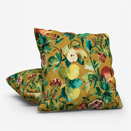 Fruta Velvet Ochre Cushion | Blinds Direct Ireland