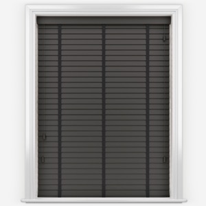 Hikari Bamboo Ember Grey with Black Tapes Wooden Venetian Blinds ...