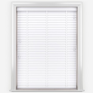 WoodLux Ultra White with Tapes Wooden Venetian Blind | Wilsons Blinds