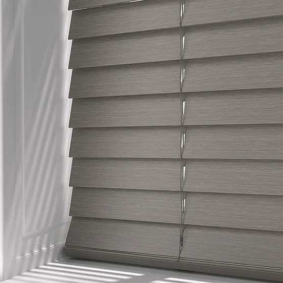 Aspect Graphite Grey Faux Wood Venetian Blind | Blinds Direct
