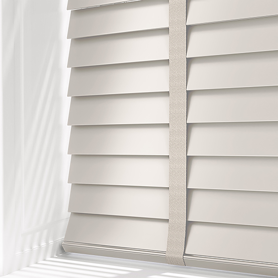 WoodLux Alabaster with Tapes Faux Wood Venetian Blind | Blinds Direct