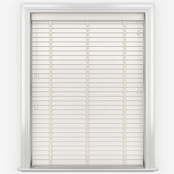 WoodLux Alabaster with Tapes Faux Wood Venetian Blind | Blinds Direct