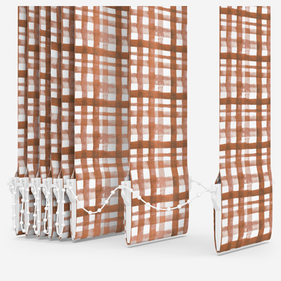 Gingham Ruby Vertical Blind Replacement Slats | Blinds Direct