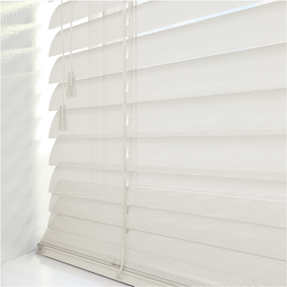 Verta Perforated Moonlight Aluminium Venetian Blind | Blinds Direct