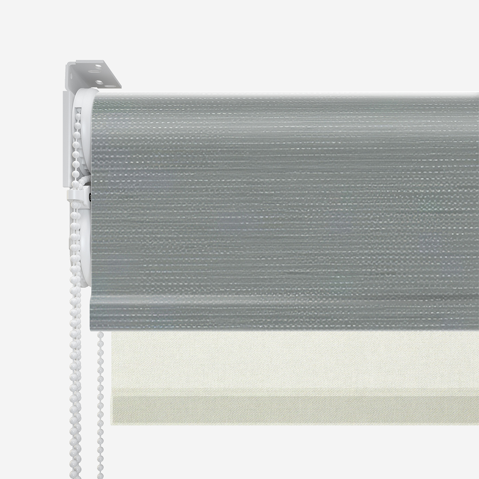 Plaza Graphite & Cream Double Roller Blind | Blinds Direct
