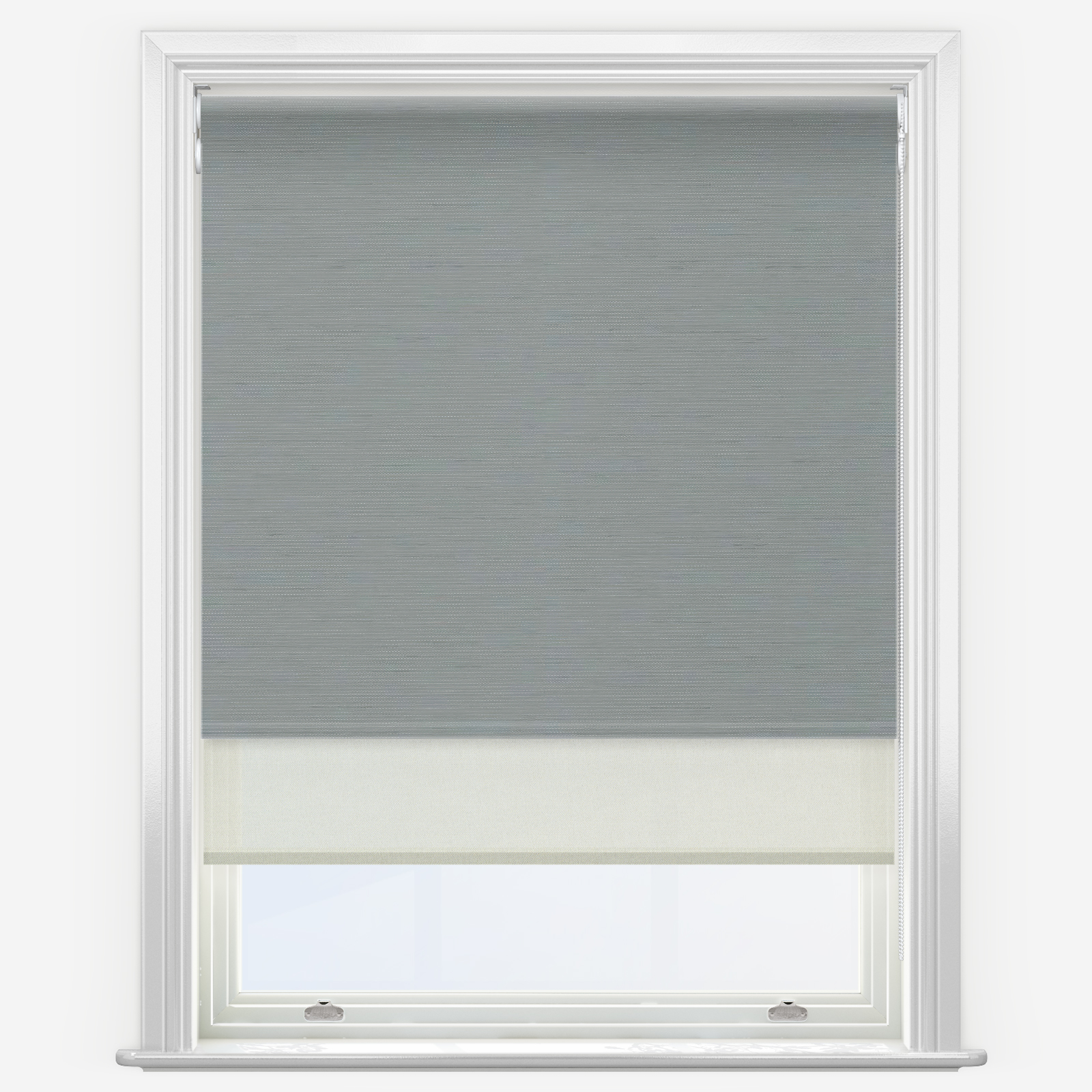 Plaza Graphite & Cream Double Roller Blind | Blinds Direct