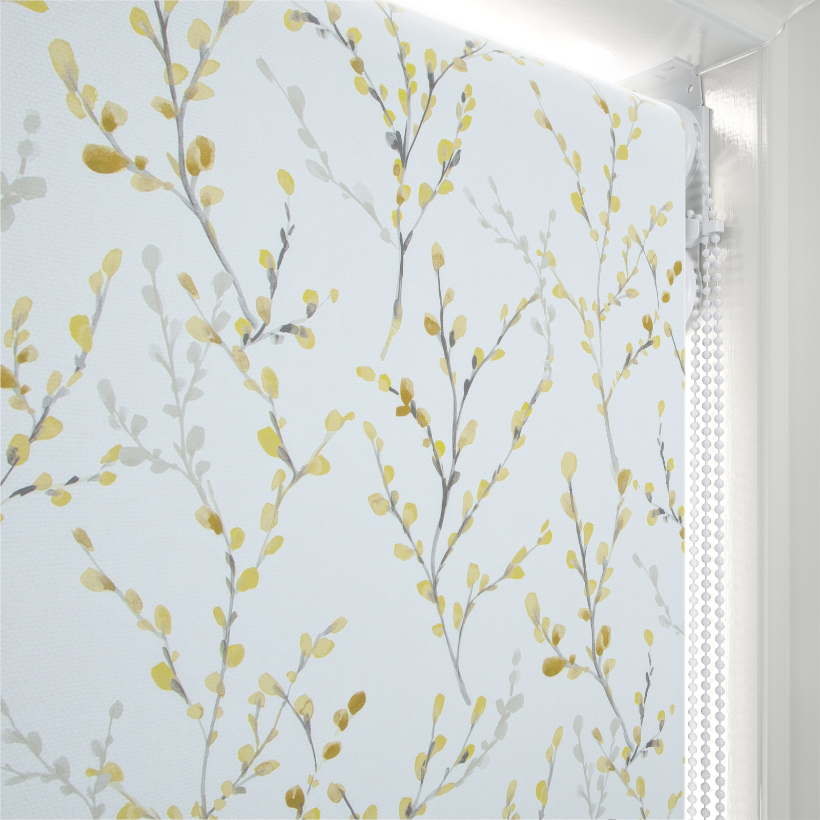 Willow Brazen Yellow & White Sheer Double Roller Blind | Blinds Direct