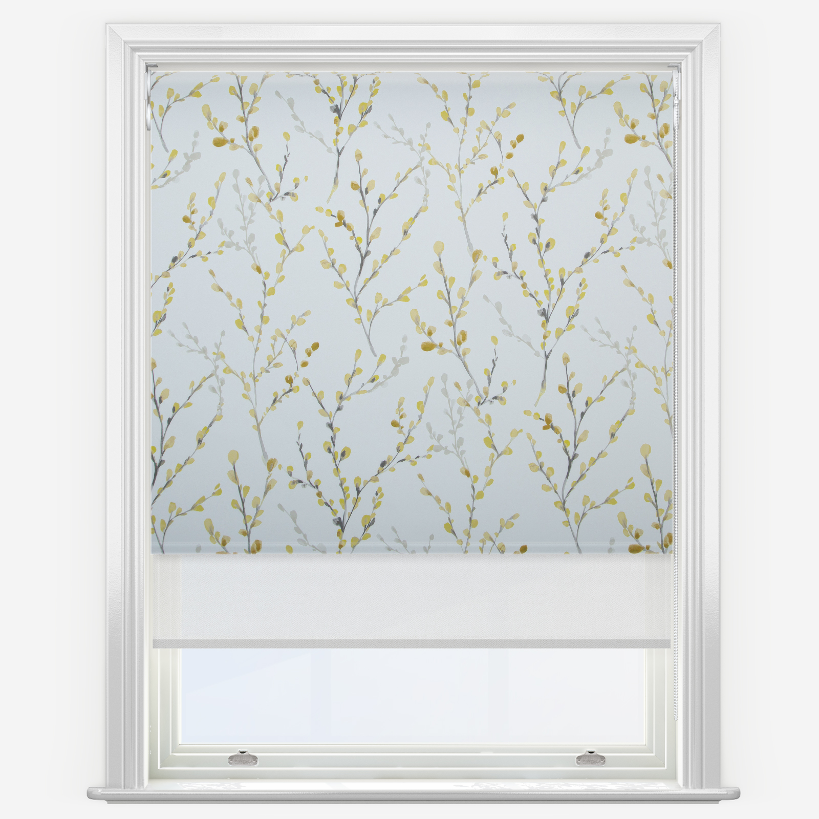 Willow Brazen Yellow & White Sheer Double Roller Blind | Blinds Direct