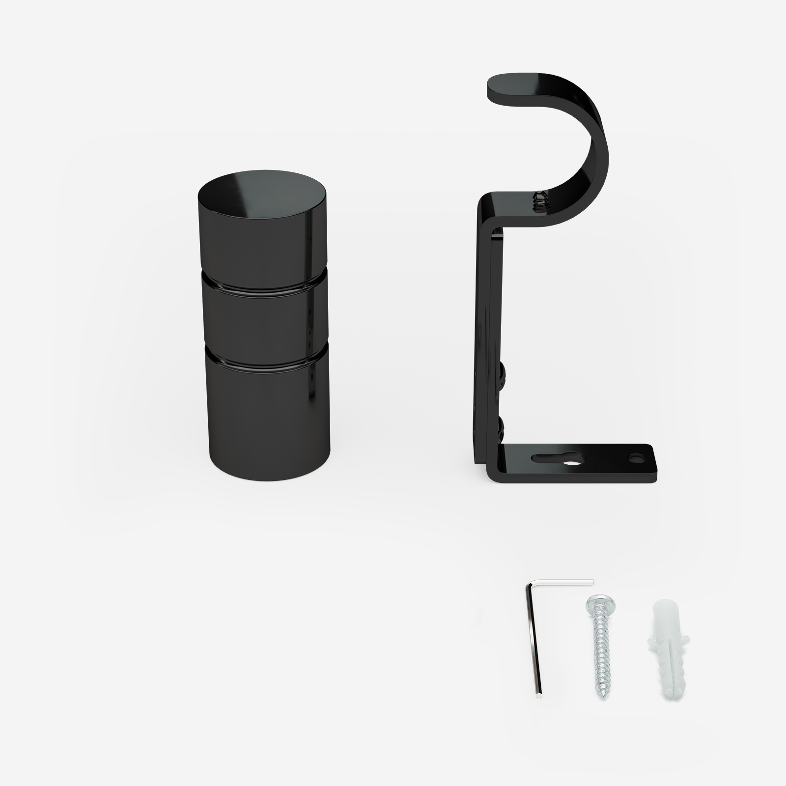 28mm Allure Classic Black Nickel Barrel Eyelet Bay Window Curtain Pole ...