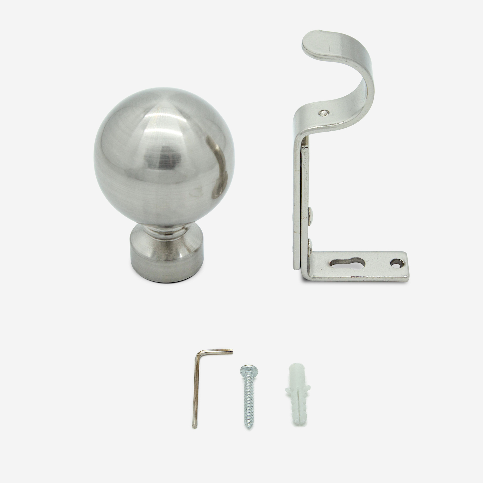 28mm Allure Classic Stainless Steel Effect Ball Eyelet Curtain Pole ...