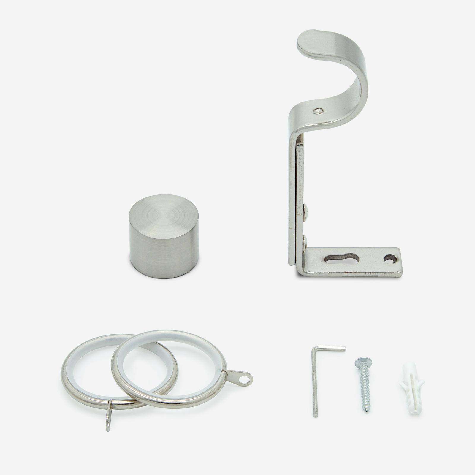 28mm Allure Classic Stainless Steel End Cap Bay Window Curtain Pole ...