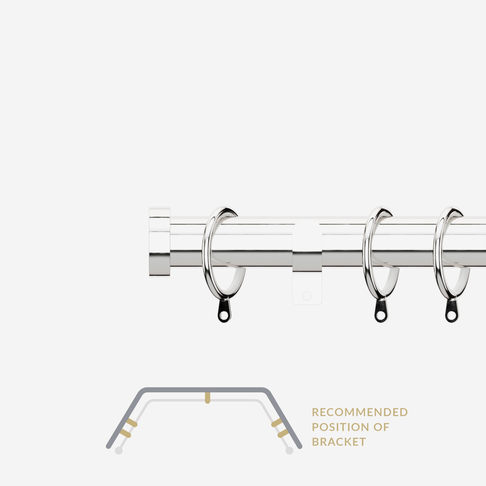 28mm Allure Classic Polished Chrome Stud Bay Window Curtain Pole ...