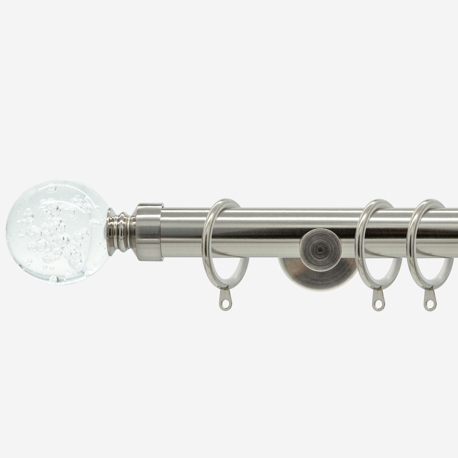 28mm Allure Signature Stainless Steel Glass Bubbles Curtain Pole ...