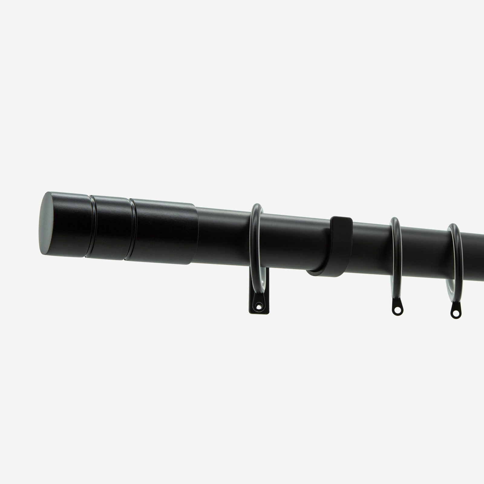 28mm Allure Classic Matt Black Barrel Bay Window Curtain Pole | Blinds ...