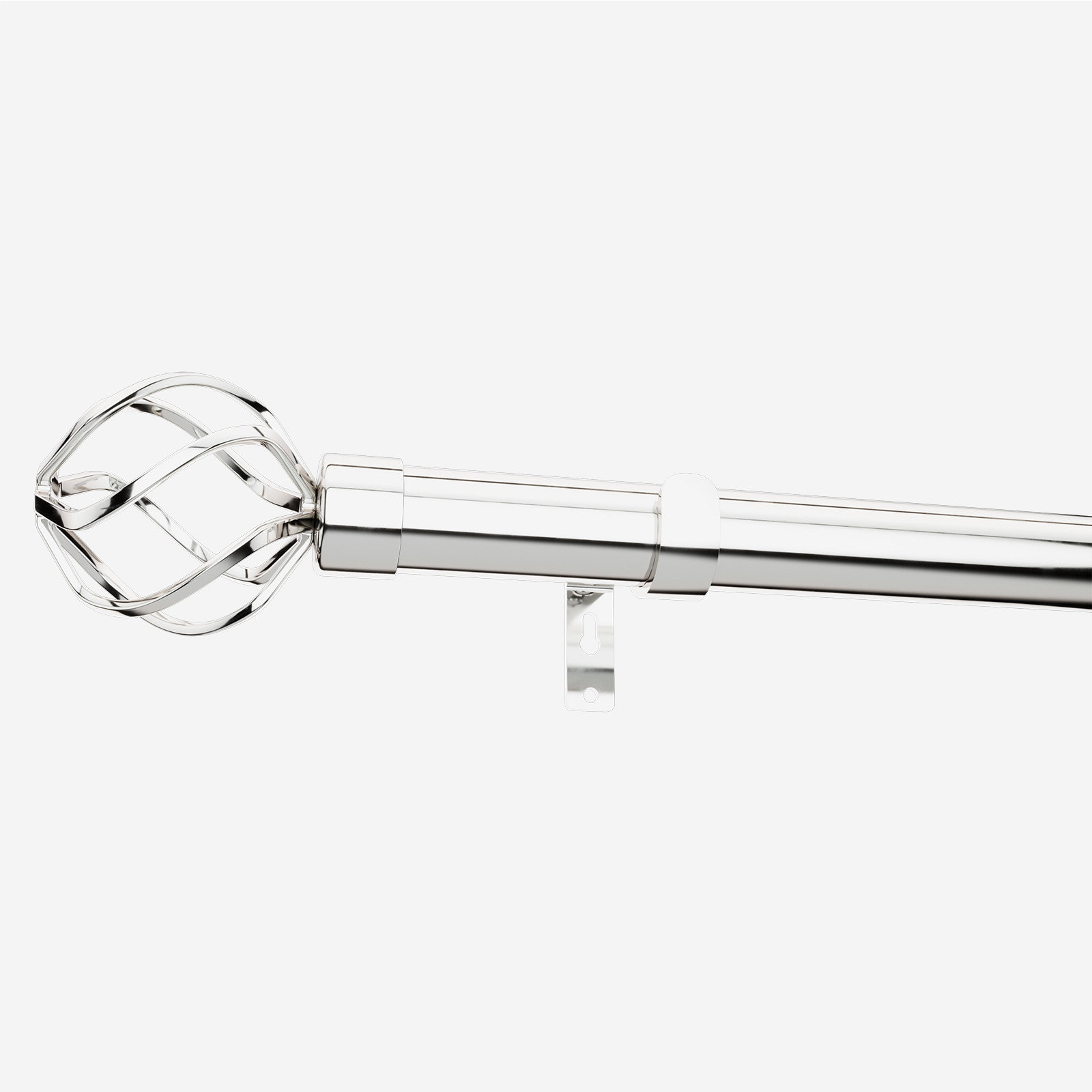 28mm Allure Classic Polished Chrome Cage Eyelet Bay Window Curtain Pole ...