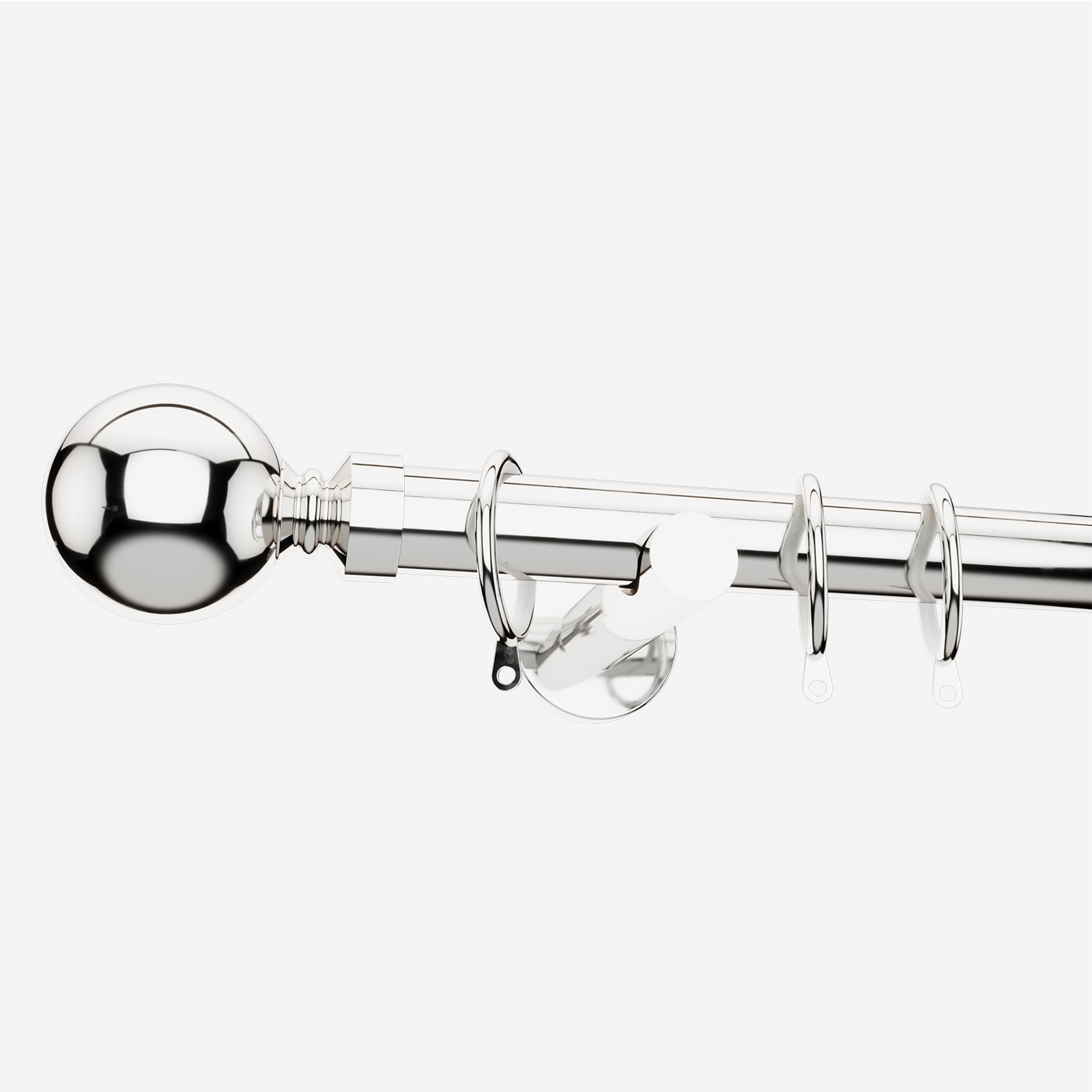 28mm Allure Signature Polished Chrome Ball Curtain Pole | Blinds Direct