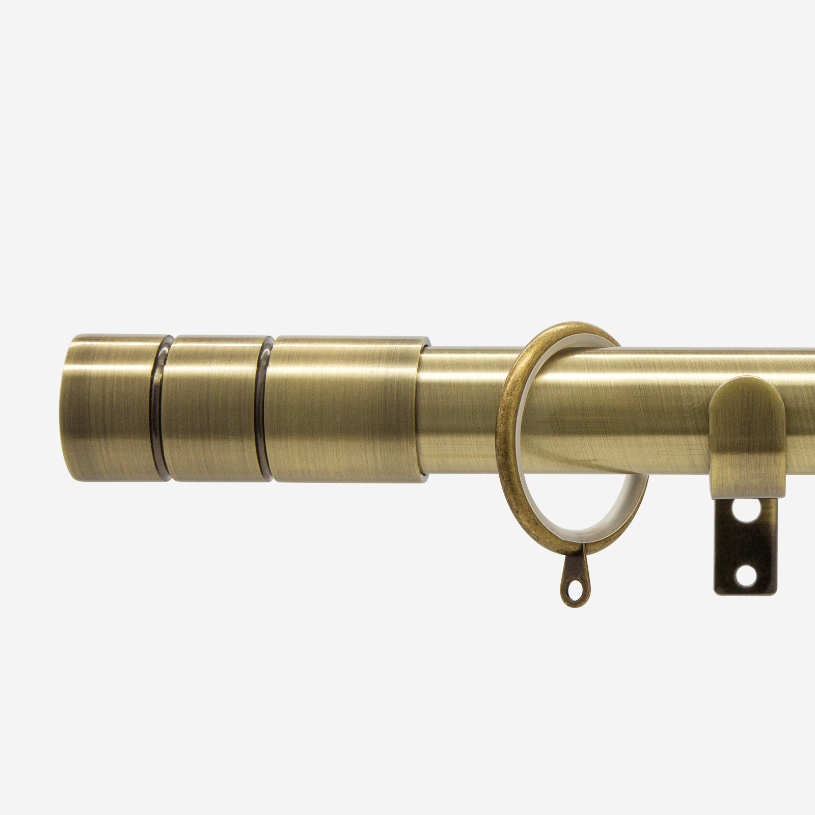 28mm Allure Classic Antique Brass Barrel Bay Window Curtain Pole ...