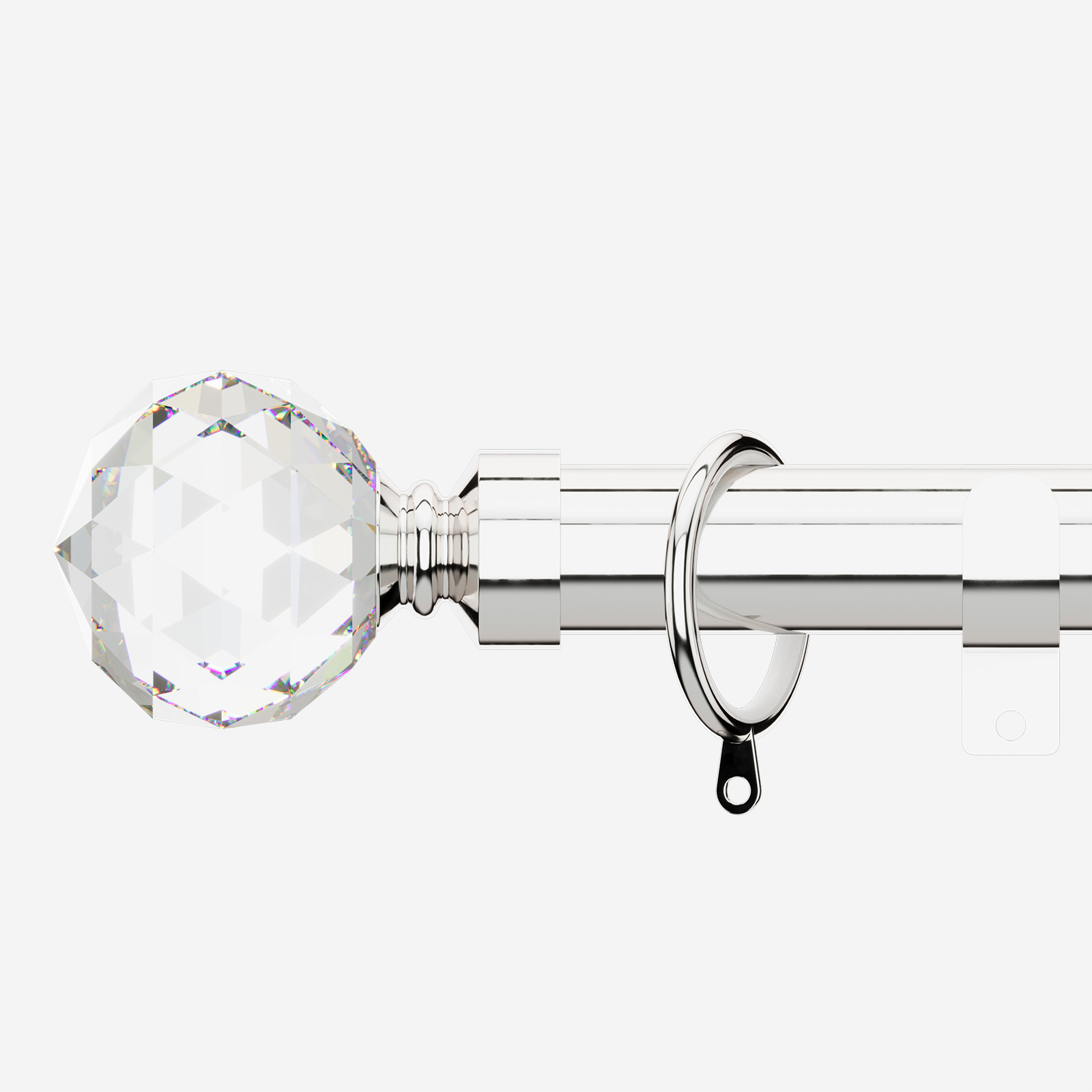 28mm Allure Classic Polished Chrome Crystal Curtain Pole | Blinds Direct