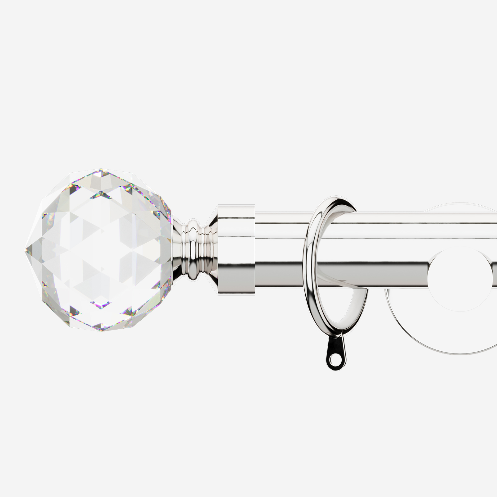 28mm Allure Signature Polished Chrome Crystal Curtain Pole | Blinds Direct