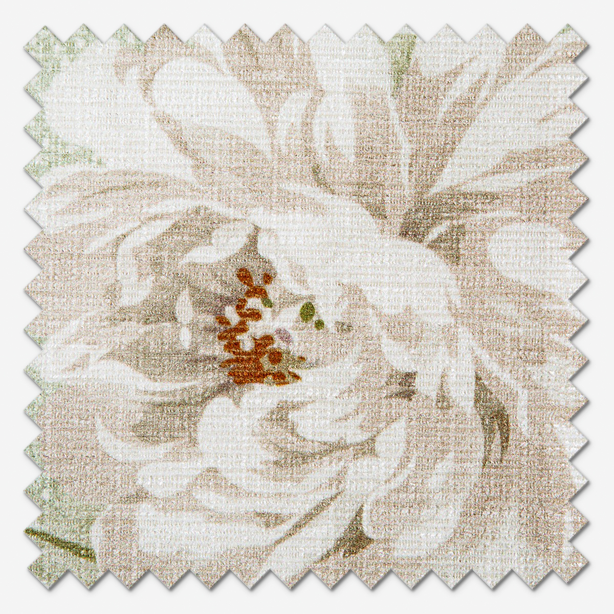 Sanderson Adele Floral Chenille Sage Pencil Pleat Ready Made Curtain ...